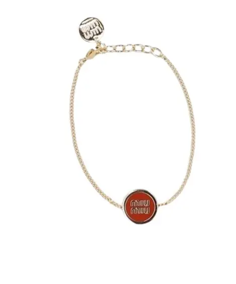 Miu Miu Logo Plaque Bracelet - Yellow