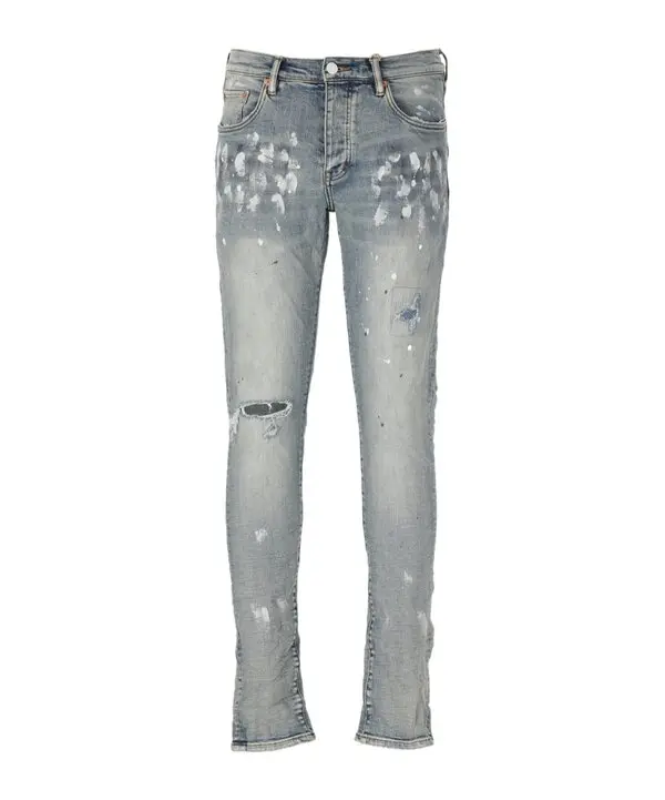 PURPLE BRAND Paint Splatter Skinny Jeans - Gray