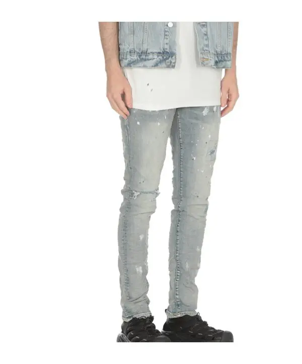 PURPLE BRAND Paint Splatter Skinny Jeans - Gray