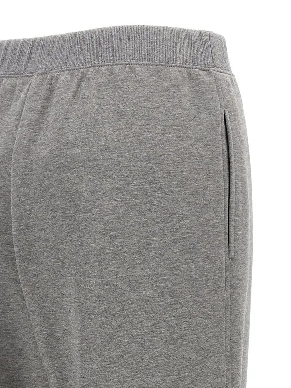 Max Mara Logo Embroidered Straight Leg Pants - Mid Grey