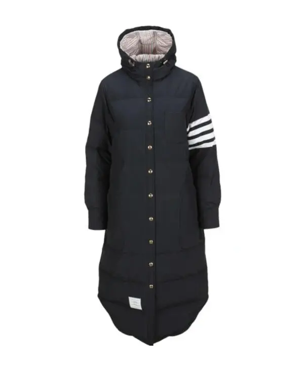 Thom Browne 4-bar Striped Padded Long Coat - Blue
