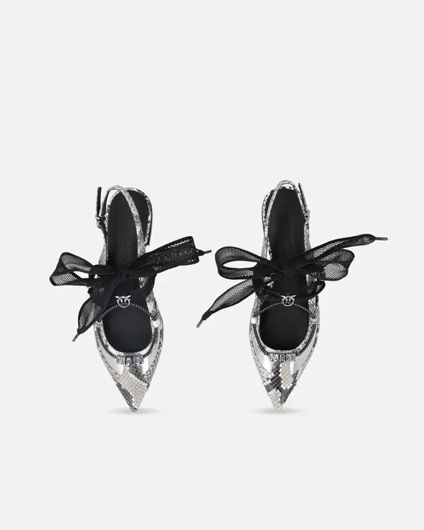 Pinko Bow Pointed-toe Slingback Pumps - Black