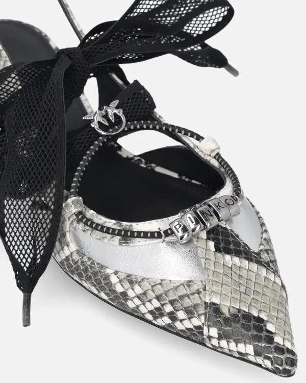 Pinko Bow Pointed-toe Slingback Pumps - Black