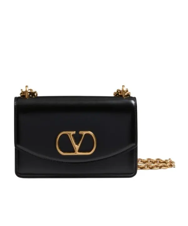 Valentino Garavani Vlogo Signature Chain Shoulder Bag - Black