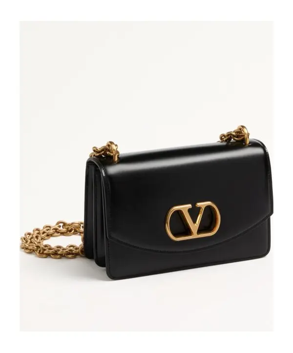 Valentino Garavani Vlogo Signature Chain Shoulder Bag - Black