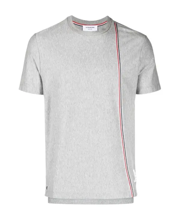 Thom Browne Rwb Striped Crewneck T-shirt - Grey