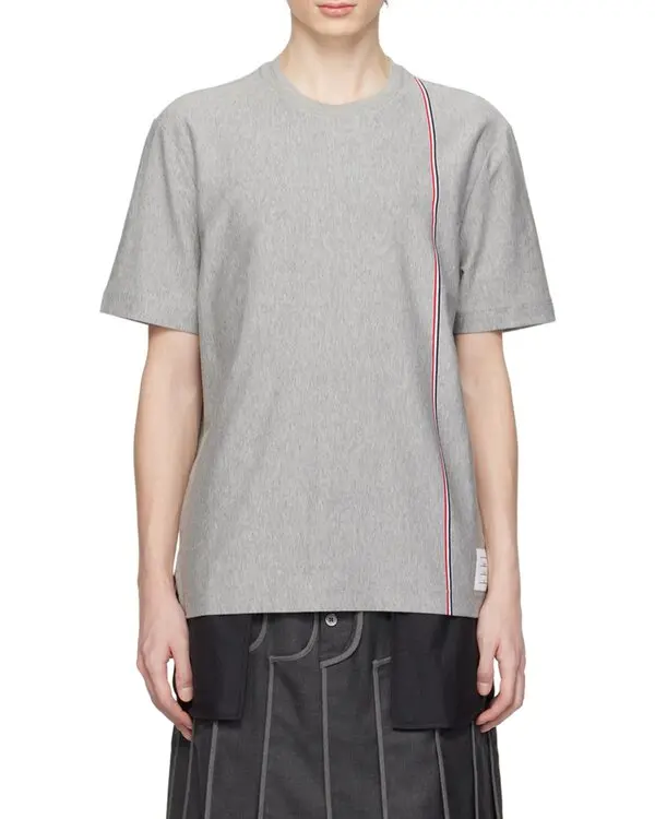 Thom Browne Rwb Striped Crewneck T-shirt - Grey