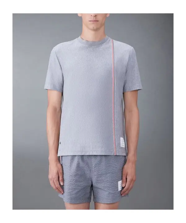 Thom Browne Rwb Striped Crewneck T-shirt - Grey