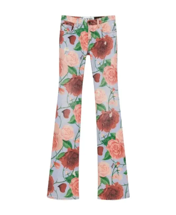 Loewe Rose Patterned Jeans