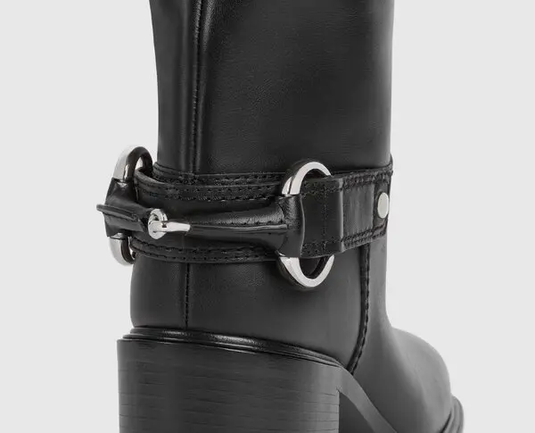 Gucci Leather Mid-heel Boots With Silver-toned Hardware