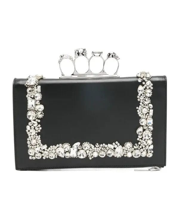 Alexander McQueen Embellished Knuckle Clutch Bag - Black