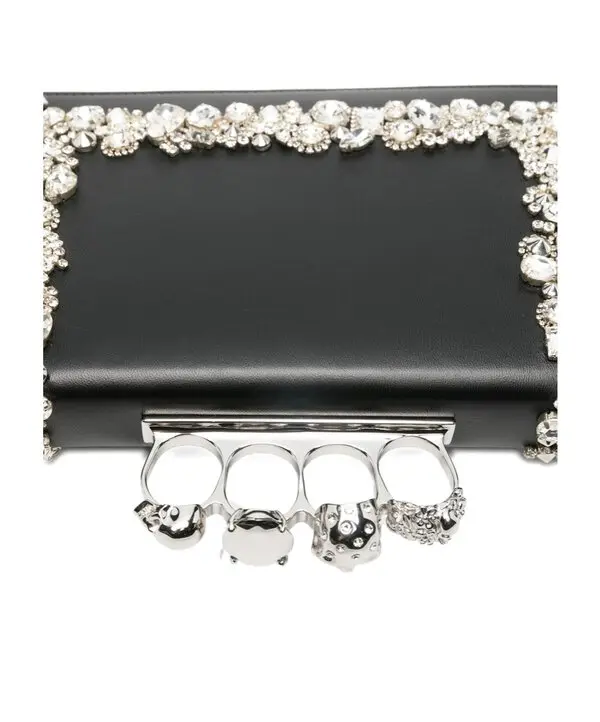 Alexander McQueen Embellished Knuckle Clutch Bag - Black
