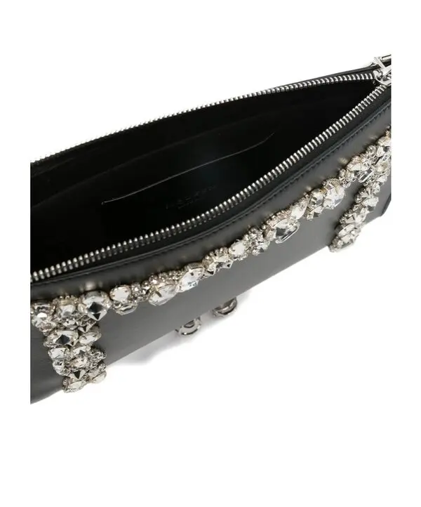 Alexander McQueen Embellished Knuckle Clutch Bag - Black