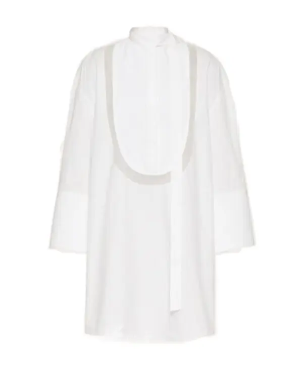 Valentino Garavani Cotton Poplin Blouse With Scarf Detail - White