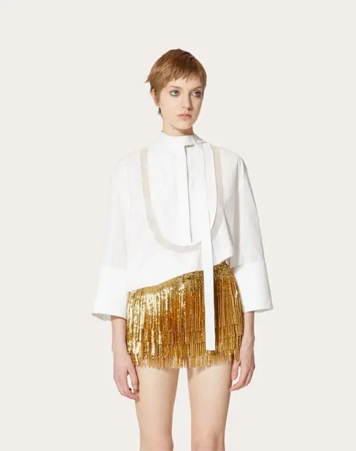 Valentino Garavani Cotton Poplin Blouse With Scarf Detail