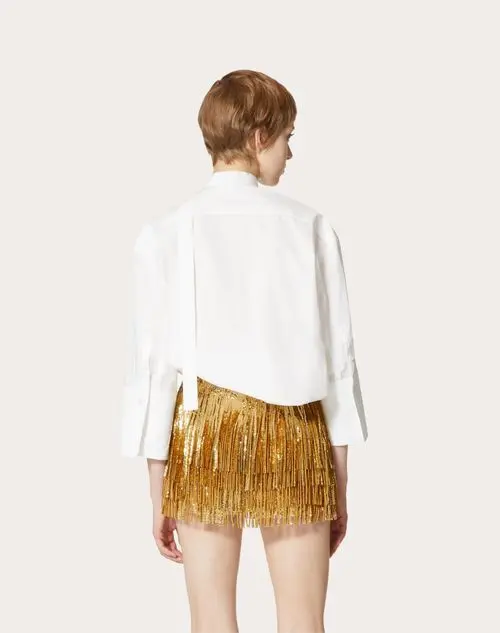 Valentino Garavani Cotton Poplin Blouse With Scarf Detail