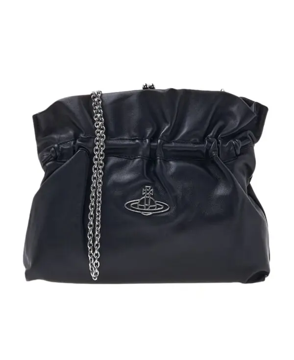 VIVIENNE WESTWOOD Medium Eva Leather Clutch Bag - Black