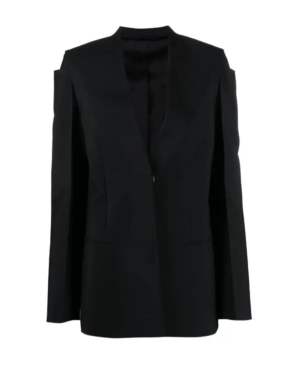 Givenchy Collarless Single-breasted Jacket - Black