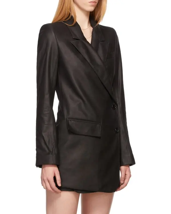 ANN DEMEULEMEESTER Oversized Leather Blazer