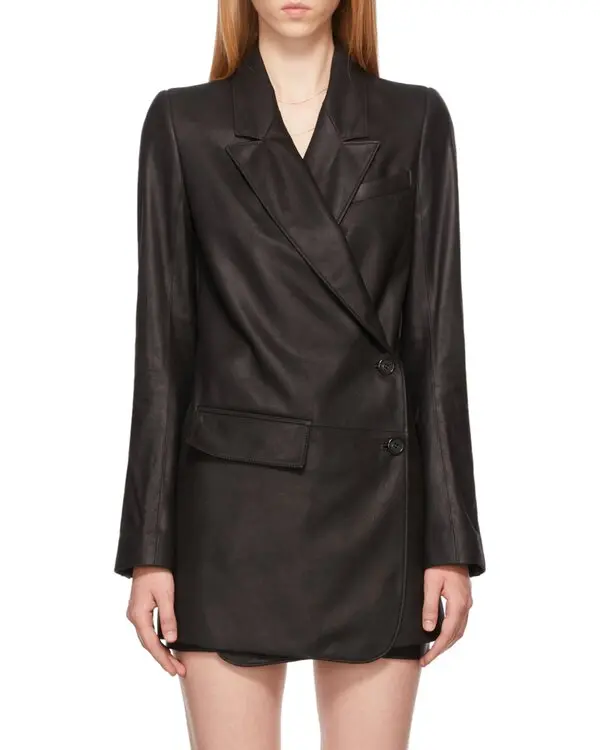 ANN DEMEULEMEESTER Oversized Leather Blazer