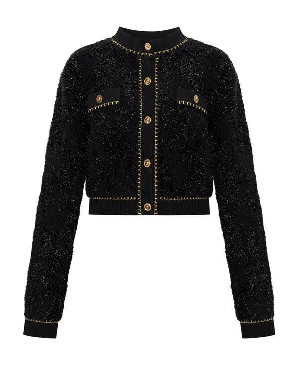 Versace Textured Buttoned Cardigan
