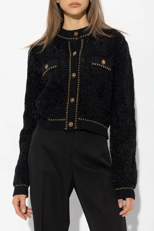 Versace Textured Buttoned Cardigan