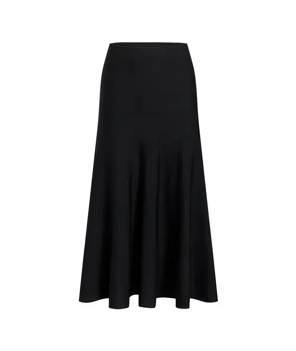 Khaite Mayu Fitted Midi Skirt - Black