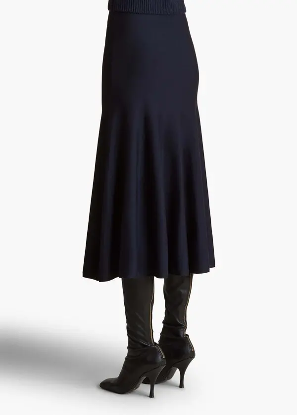 Khaite Mayu Fitted Midi Skirt - Black