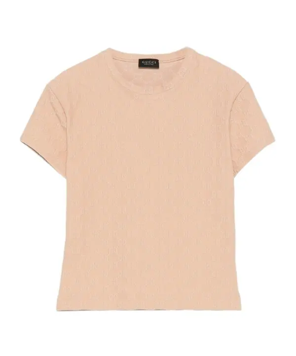 Gucci Gg Jersey Jacquard T-shirt - Beige