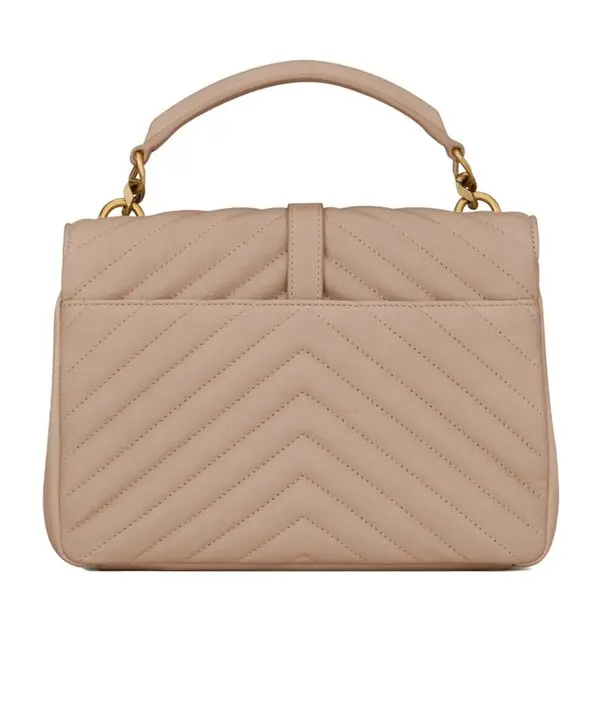 Saint Laurent Collège Quilted Leather Shoulder Bag - Dark Beige