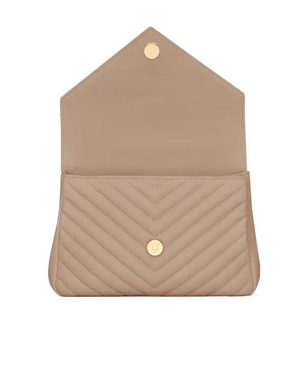 Saint Laurent Collège Quilted Leather Shoulder Bag - Dark Beige