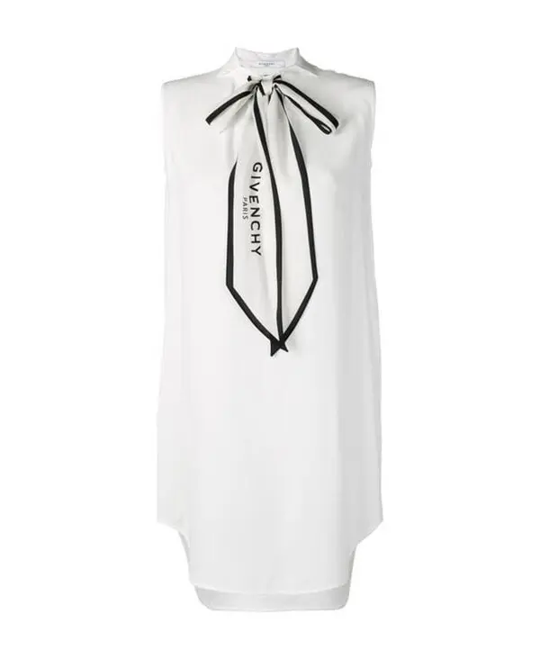 Givenchy Sleeveless Logo Bow Dress - Off-white