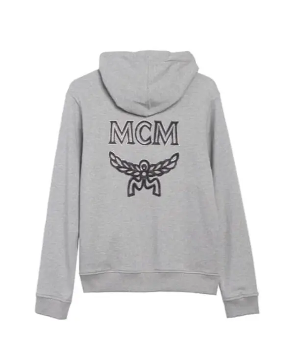 Mcm Zip-up Hooded Jacket With Logo Print