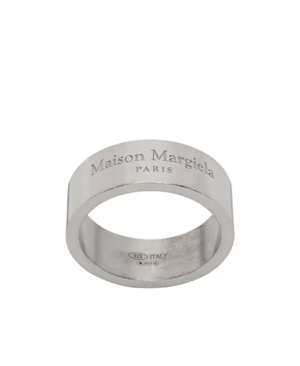 MAISON MARGIELA Engraved Logo Ring - Gray