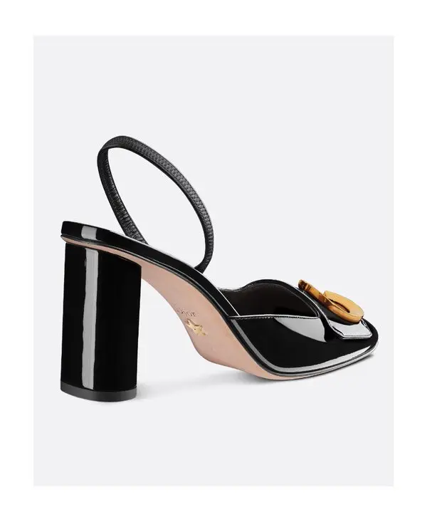 Dior Patent Leather C & D Logo Slingback Pumps