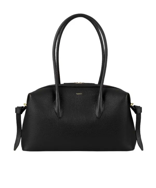 Yuzefi Brioche Duffle Pebble Grained Leather Bag - Black