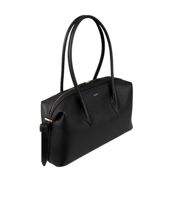 Yuzefi Brioche Duffle Pebble Grained Leather Bag - Black