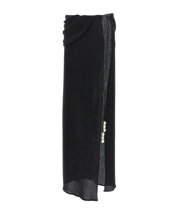 Magda Butrym Asymmetrical Maxi Skirt With Pearl Embellishments