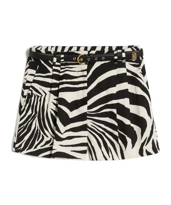 Max Mara Mstnovella Graphic Print Shorts - Black