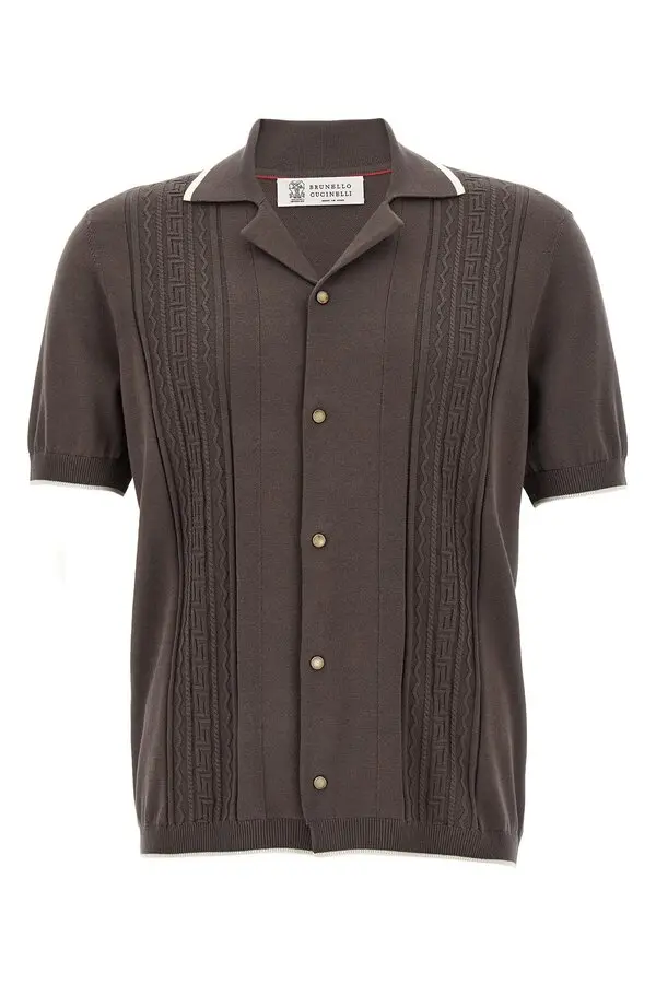 Brunello Cucinelli Short-sleeved Knitted Polo Shirt
