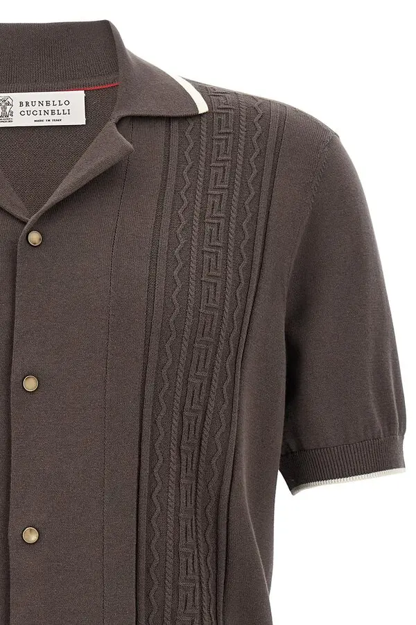 Brunello Cucinelli Short-sleeved Knitted Polo Shirt