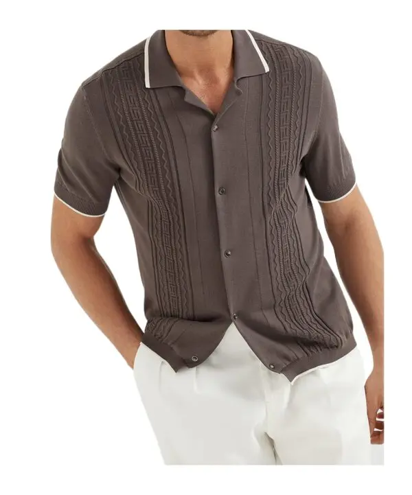 Brunello Cucinelli Short-sleeved Knitted Polo Shirt