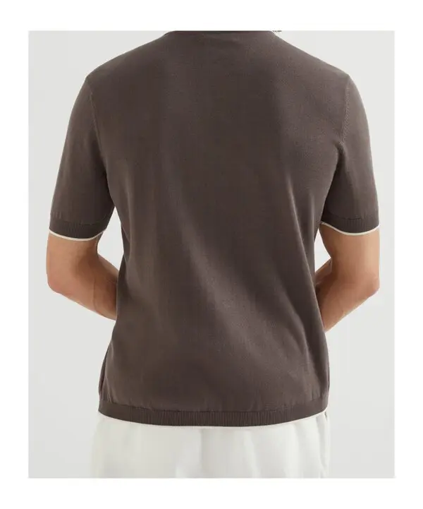 Brunello Cucinelli Short-sleeved Knitted Polo Shirt