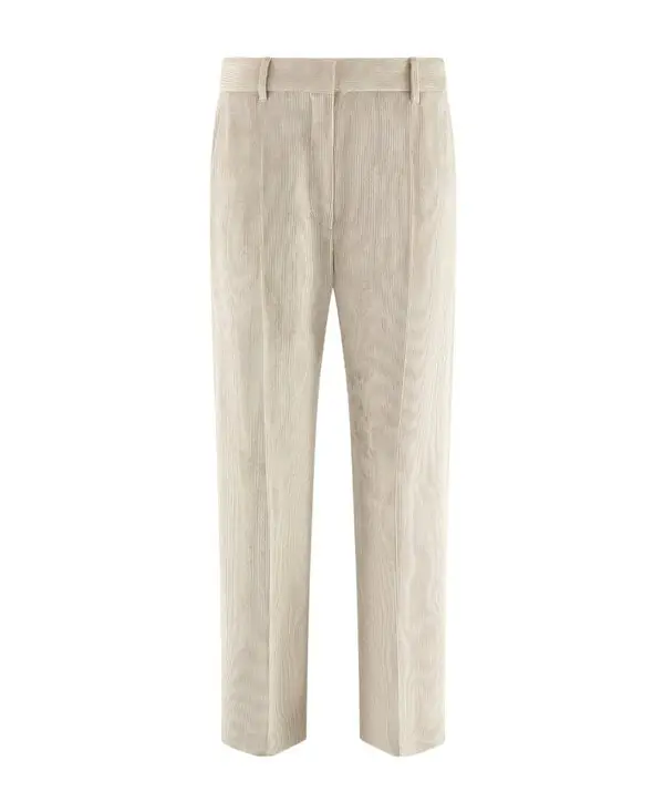 Brunello Cucinelli Corduroy Mid-rise Wide-leg Trousers - Nude