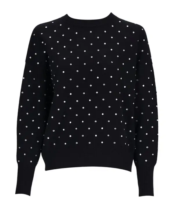 Rabanne Sequined Round Neck Long Sleeve Sweater