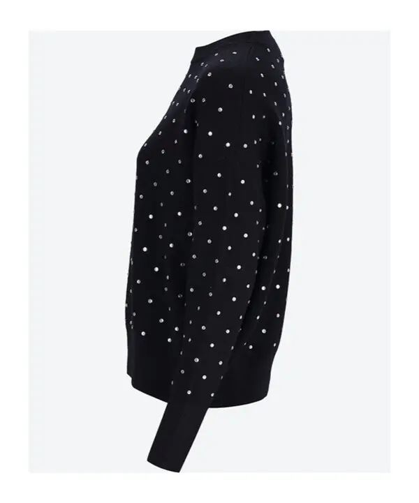 Rabanne Sequined Round Neck Long Sleeve Sweater