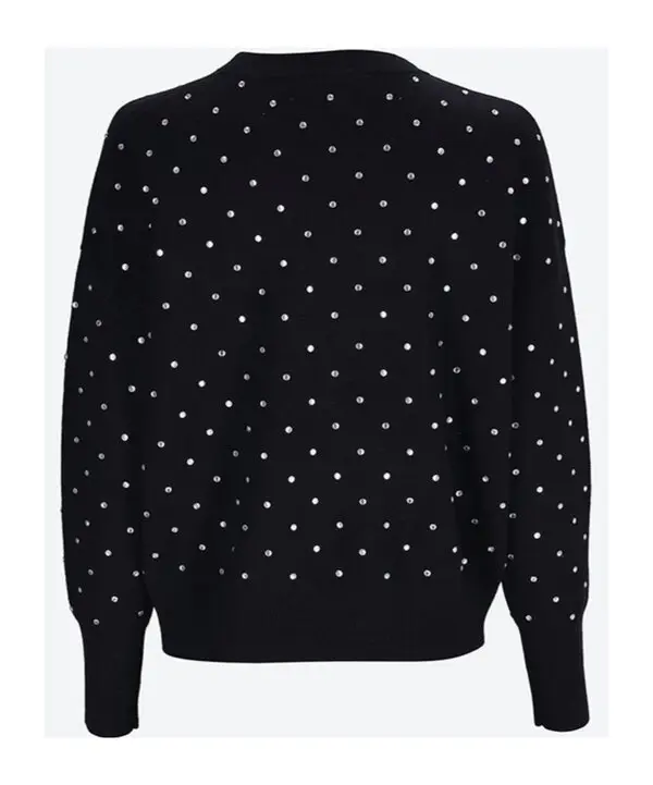 Rabanne Sequined Round Neck Long Sleeve Sweater