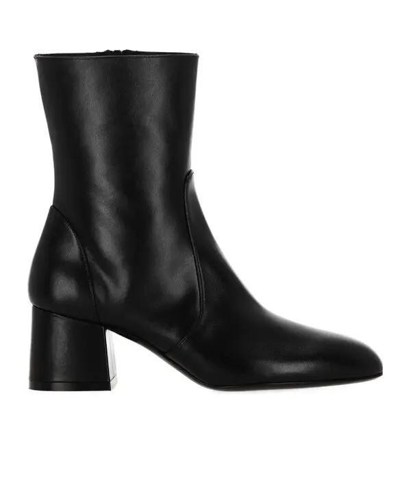 STUART WEITZMAN Round Toe Block Heel Ankle Boots - Black