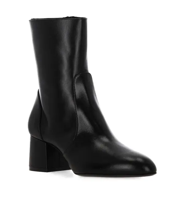 STUART WEITZMAN Round Toe Block Heel Ankle Boots - Black