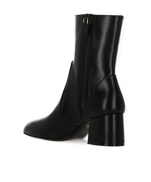 STUART WEITZMAN Round Toe Block Heel Ankle Boots - Black